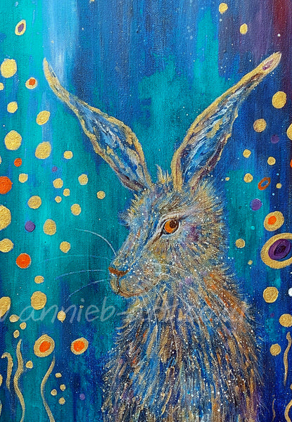 ' Cheeky Golden Hare ' - new original – annieb-art